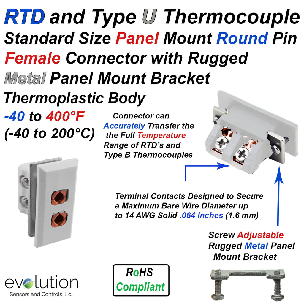 Thermocouple Panel Jack - Type U Standard Size Connector | Evolution ...